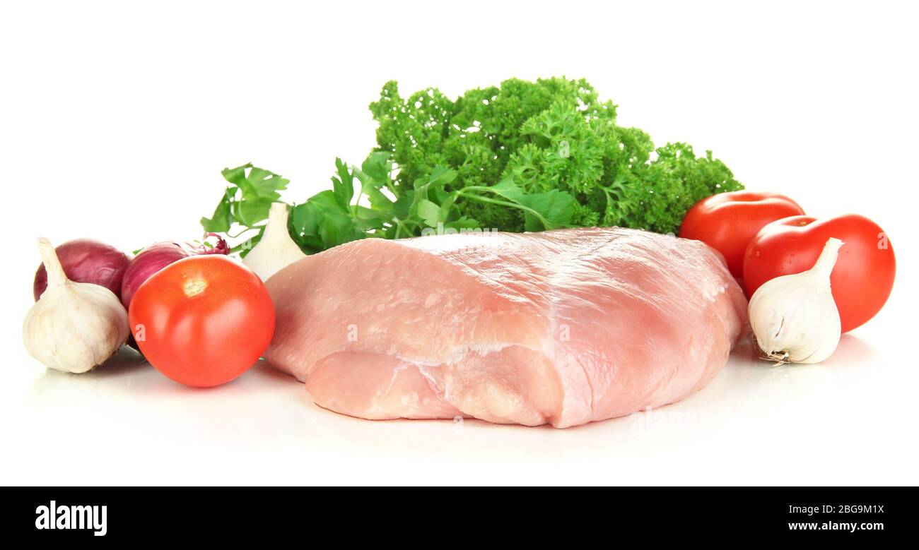 Raw turkey meat isolated on white Stock Photo - Alamy