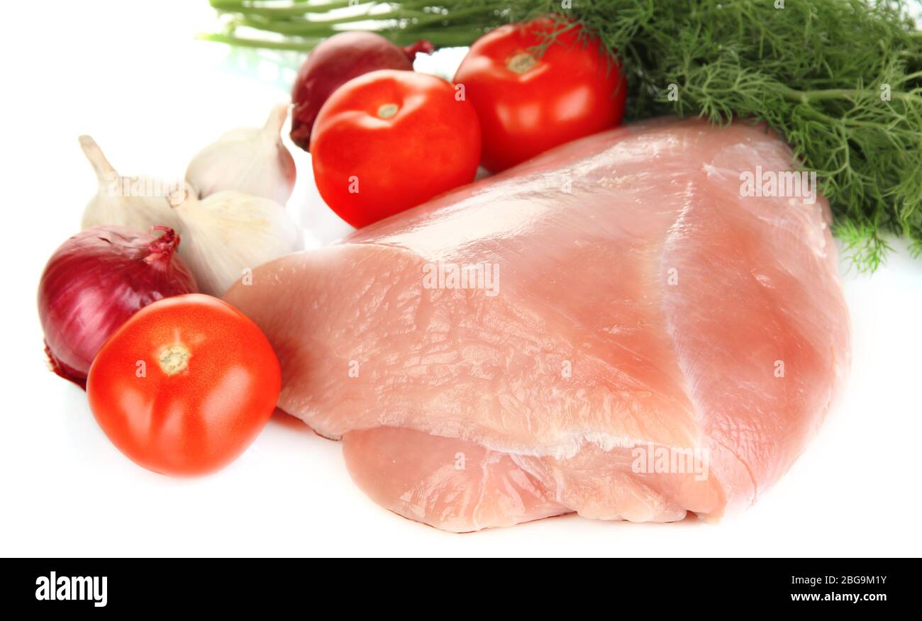 Raw turkey meat isolated on white Stock Photo - Alamy