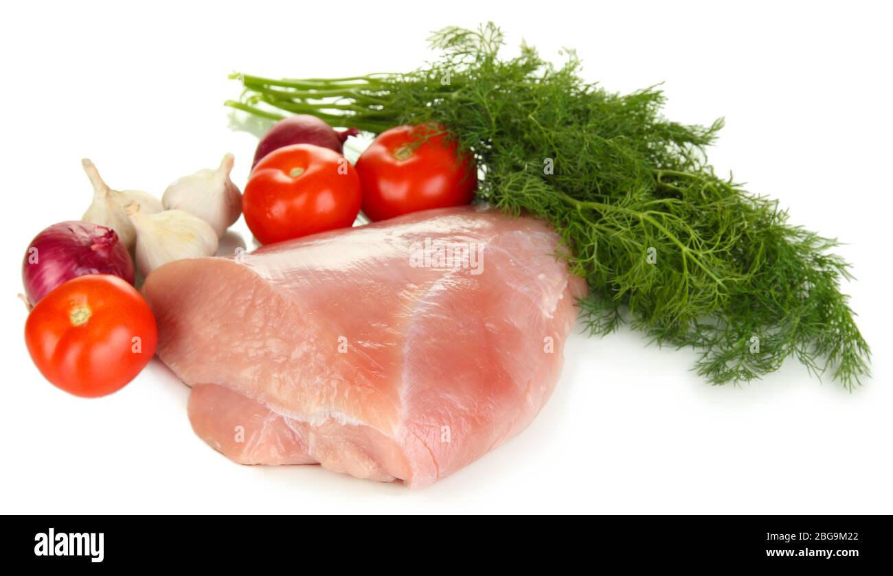 Raw turkey meat isolated on white Stock Photo - Alamy