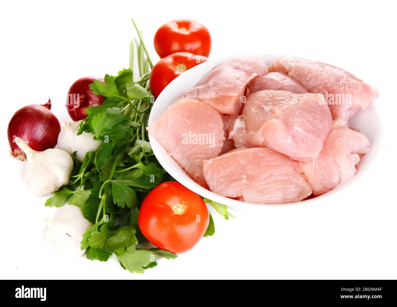 Raw turkey meat isolated on white Stock Photo - Alamy