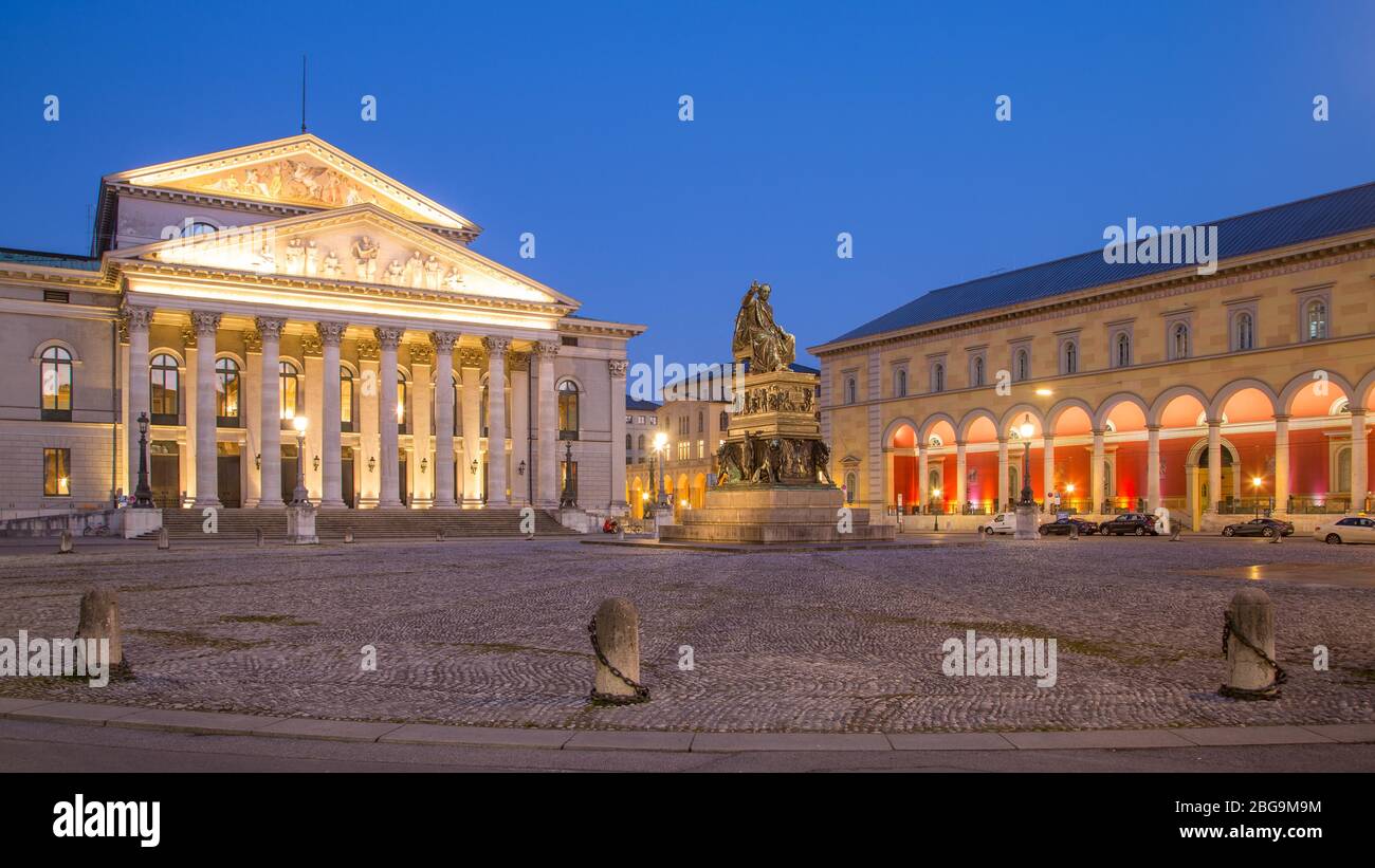 Palais toerring jettenbach and statue of king maximilian i of bavaria ...