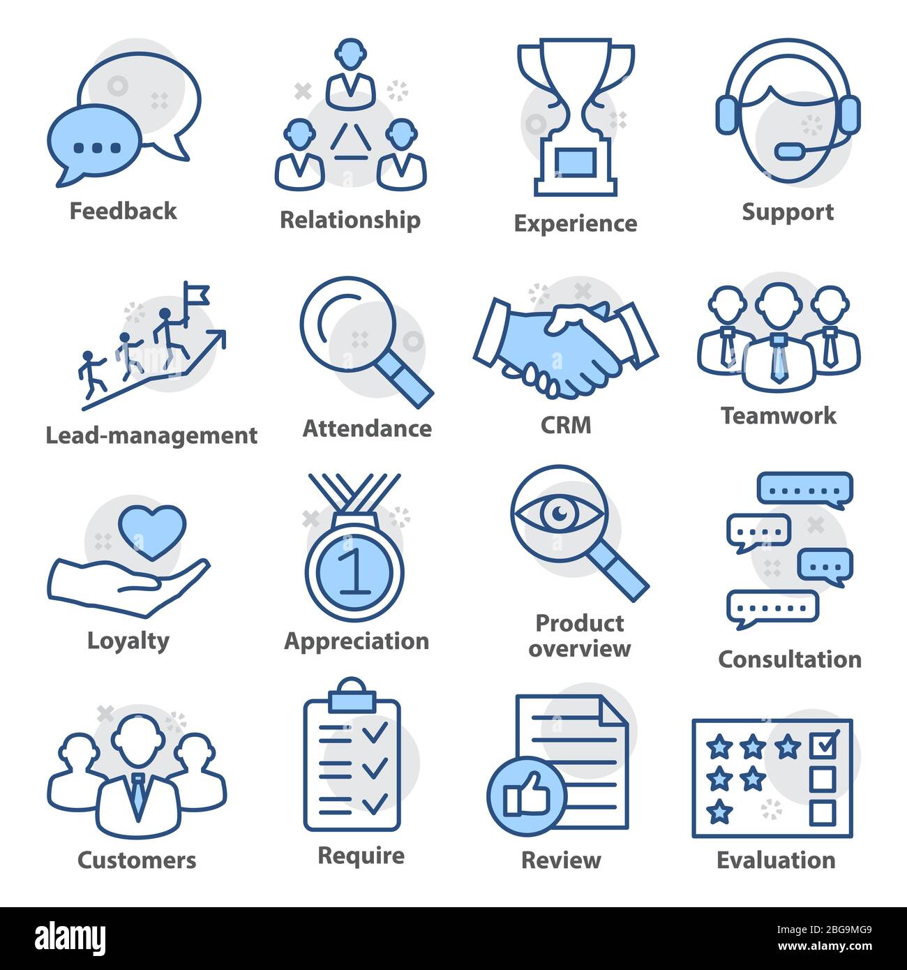 Business assistant icons line Cut Out Stock Images & Pictures - Alamy