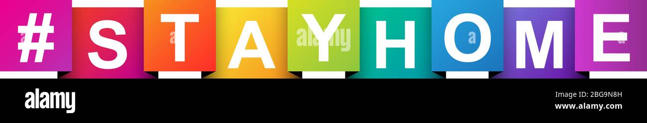 Stay at home paper banner. Vector eps 10 Stock Vector Image & Art - Alamy