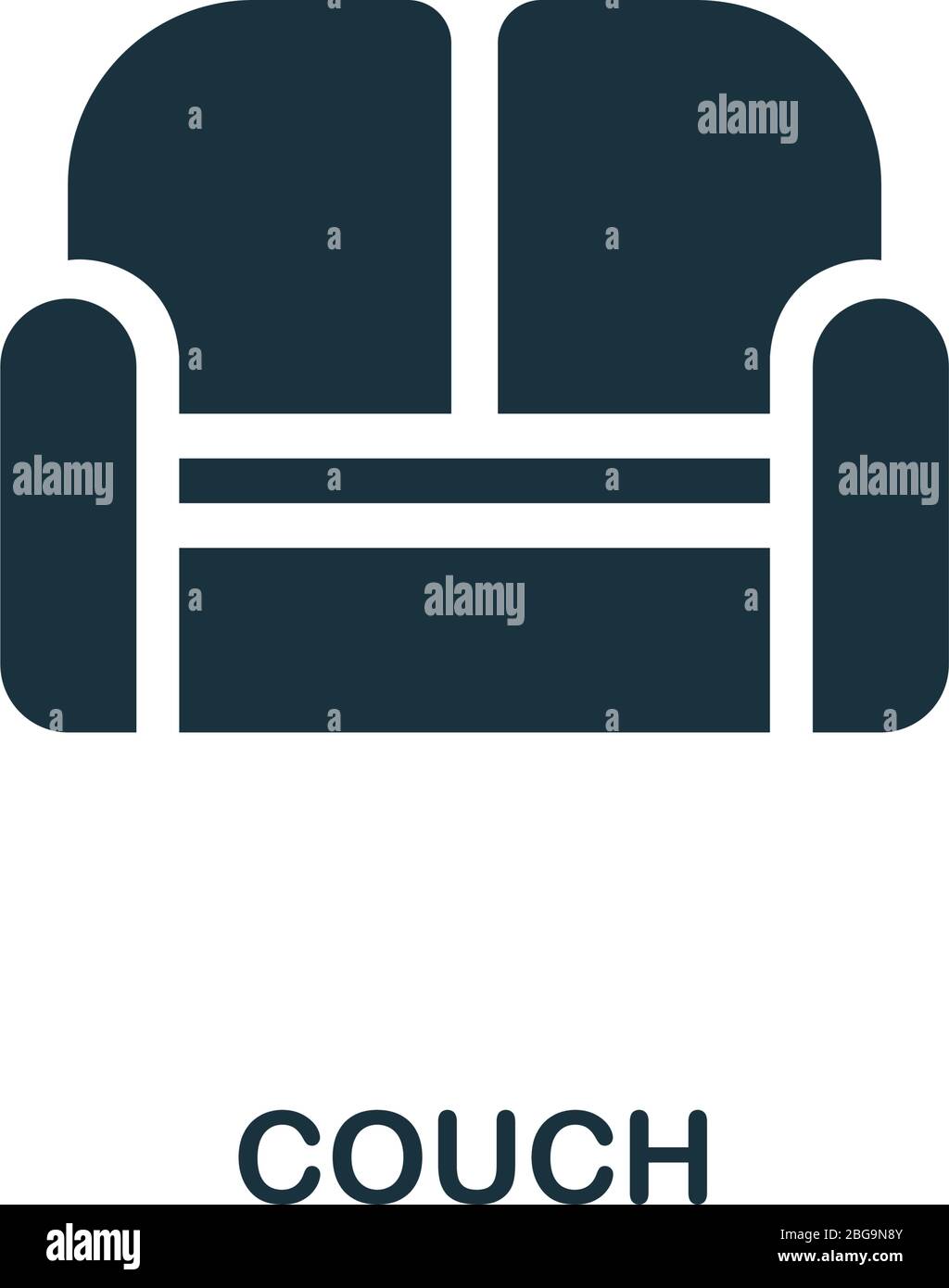 Couch icon. Simple illustration from furniture collection. Creative ...