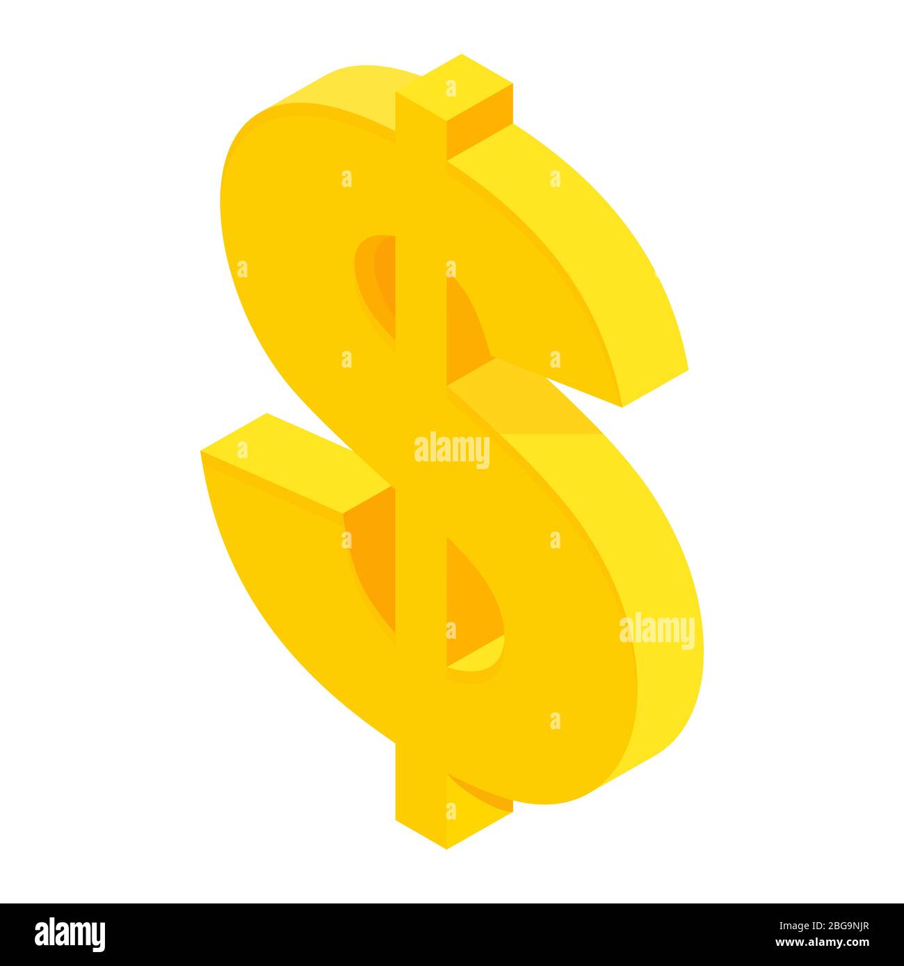 Big isometric dollar sign. Flat vector illustration Stock Vector Image ...