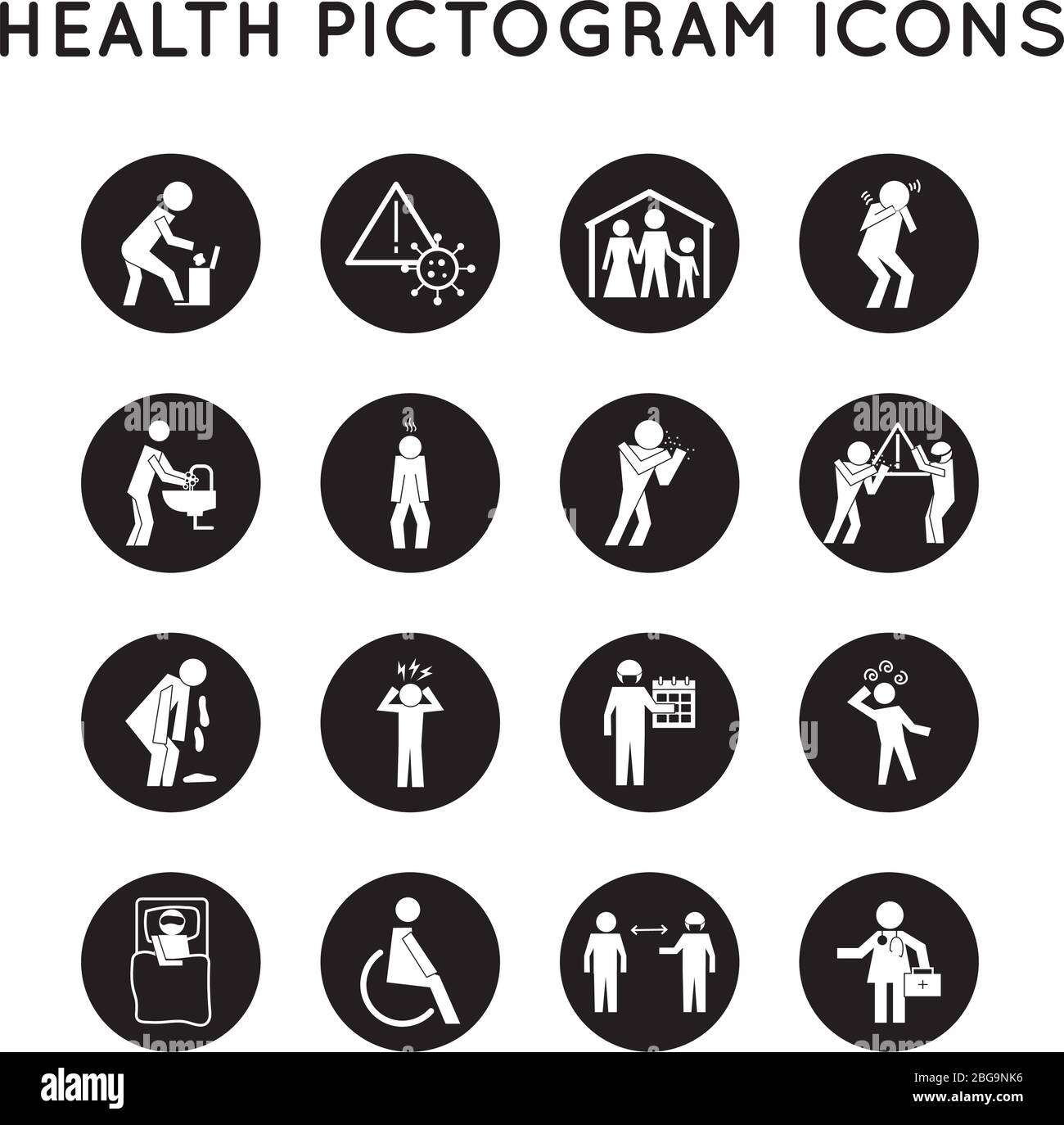 bundle of health pictograms set icons Stock Vector Image & Art - Alamy