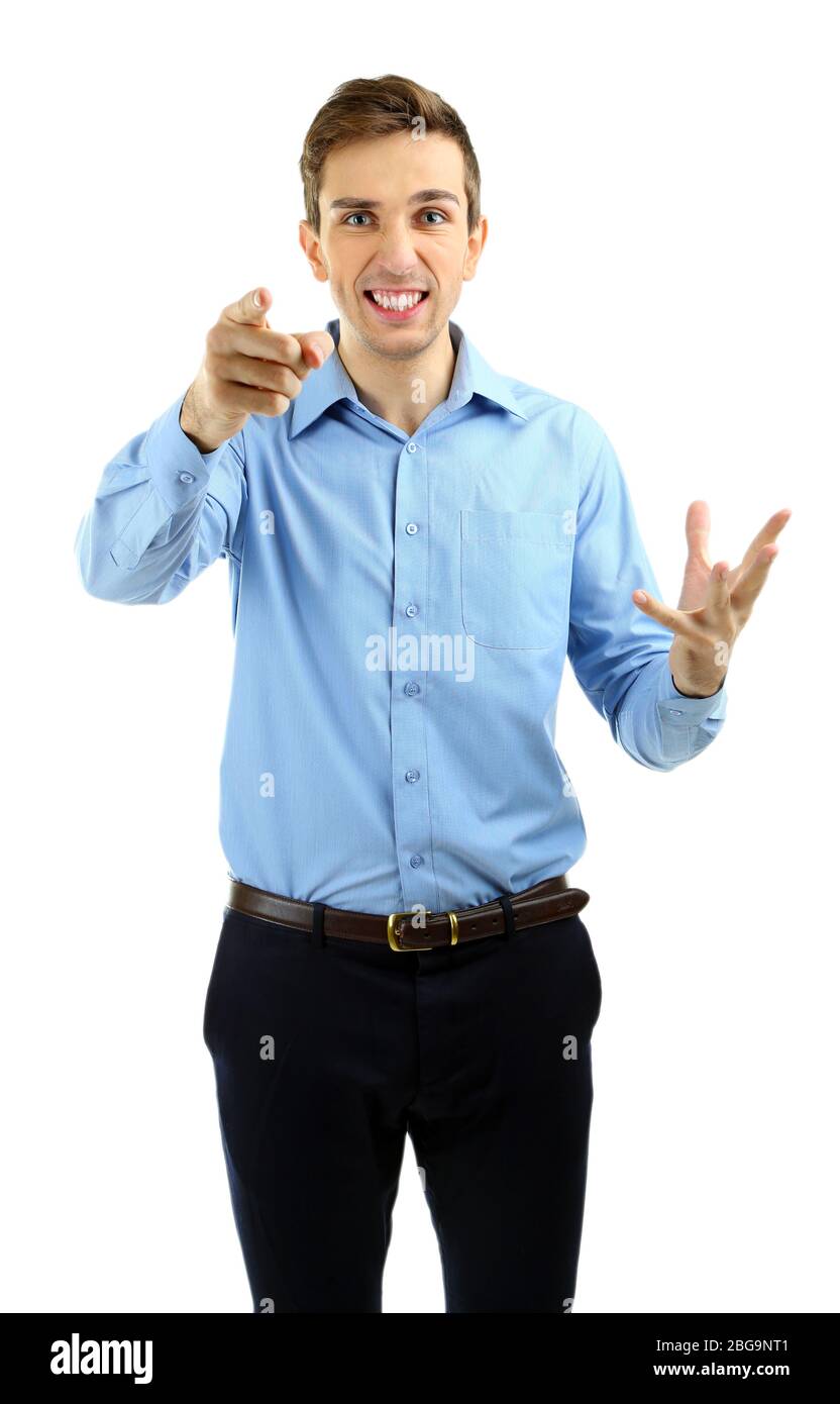 Portrait young man disgust Cut Out Stock Images & Pictures - Alamy