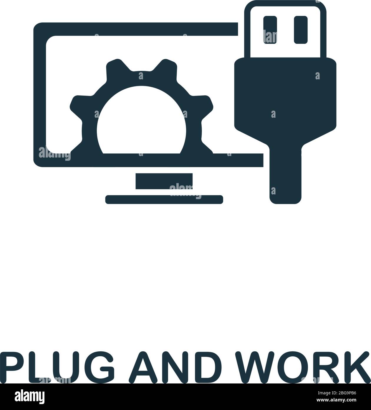 Plug And Work icon from digitalization collection. Simple line Plug And ...