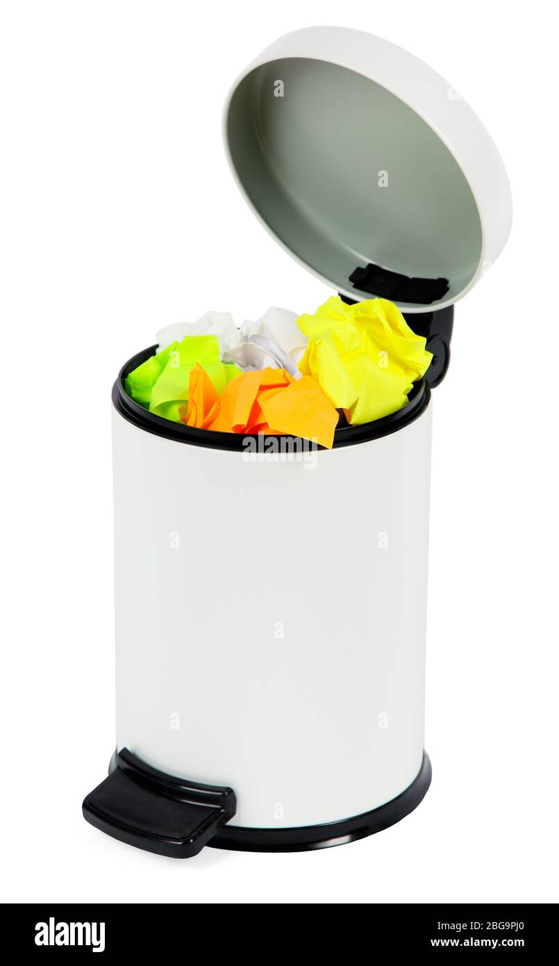 Garbage bin, isolated on white Stock Photo - Alamy