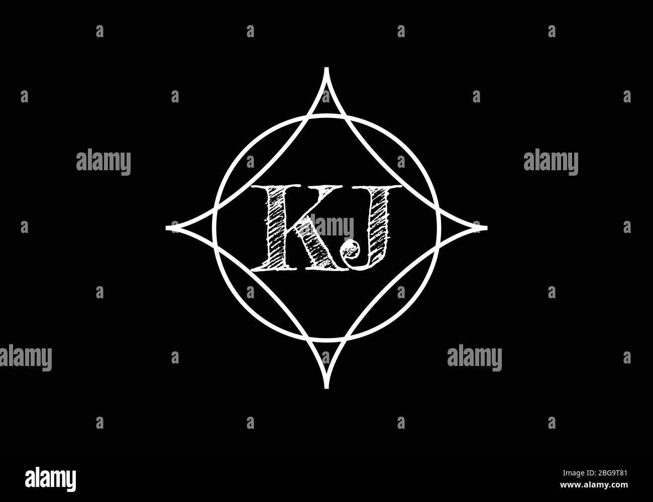 Initial Monogram Letter K J Logo Design Vector Template. KJ Letter Logo ...