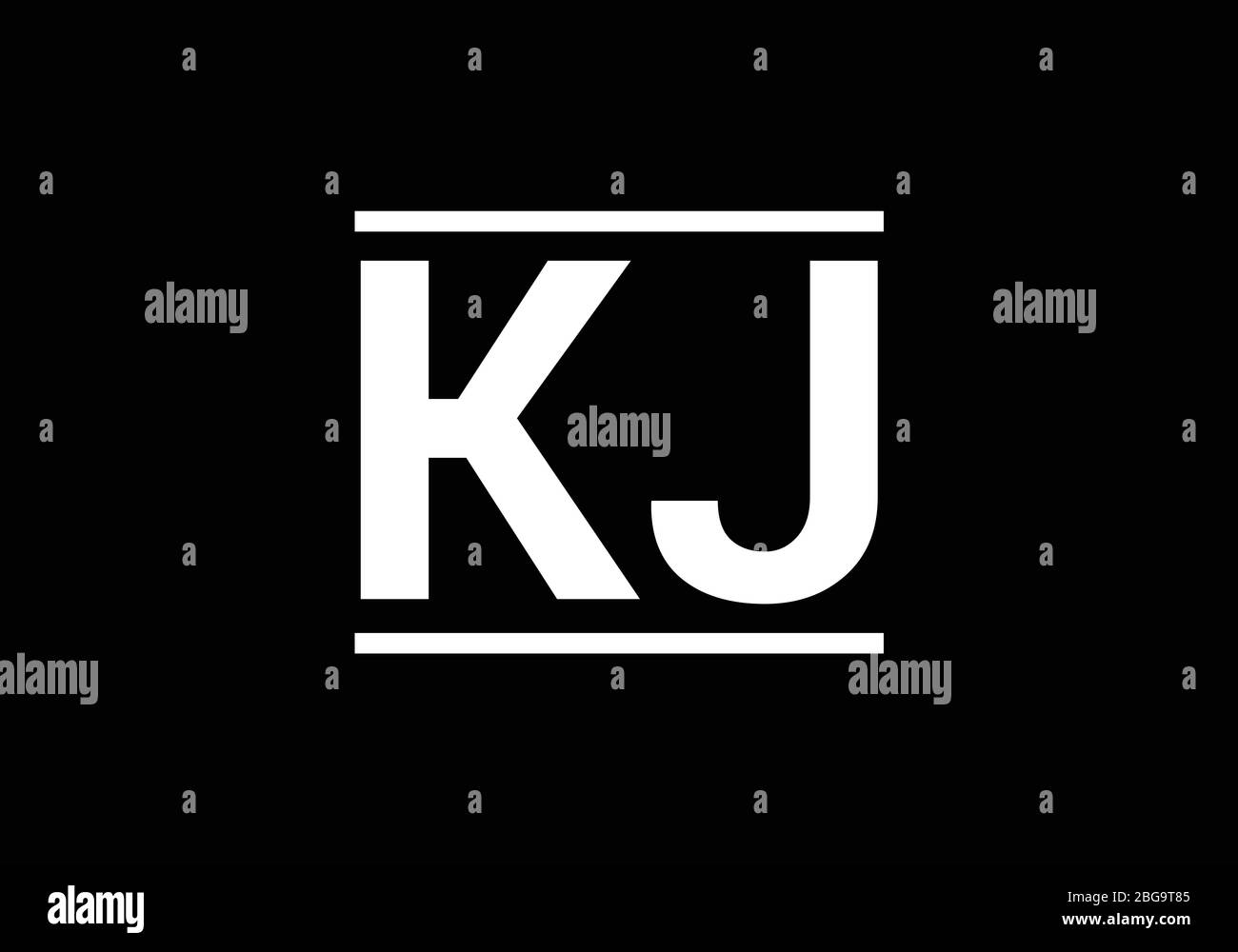 Initial Monogram Letter K J Logo Design Vector Template. KJ Letter Logo ...