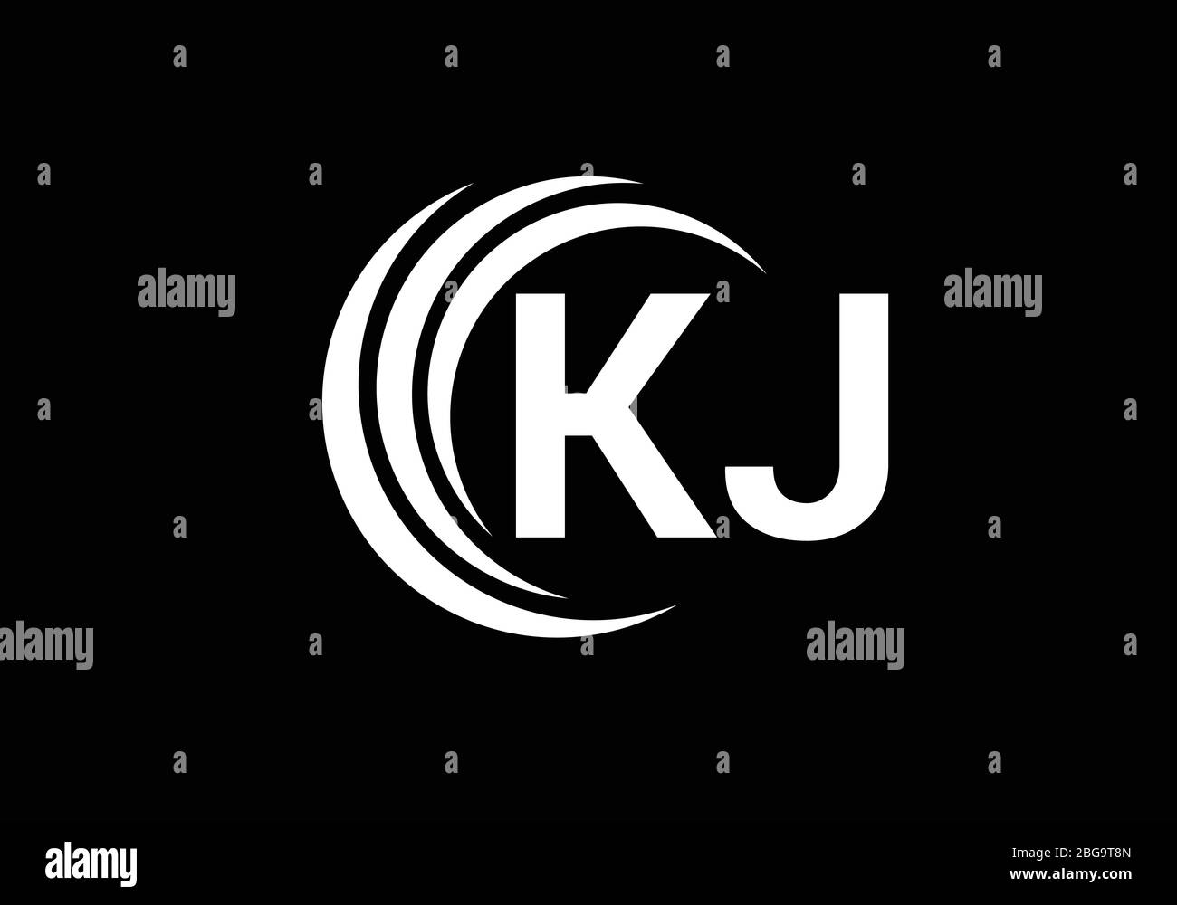Initial Monogram Letter K J Logo Design Vector Template. KJ Letter Logo ...