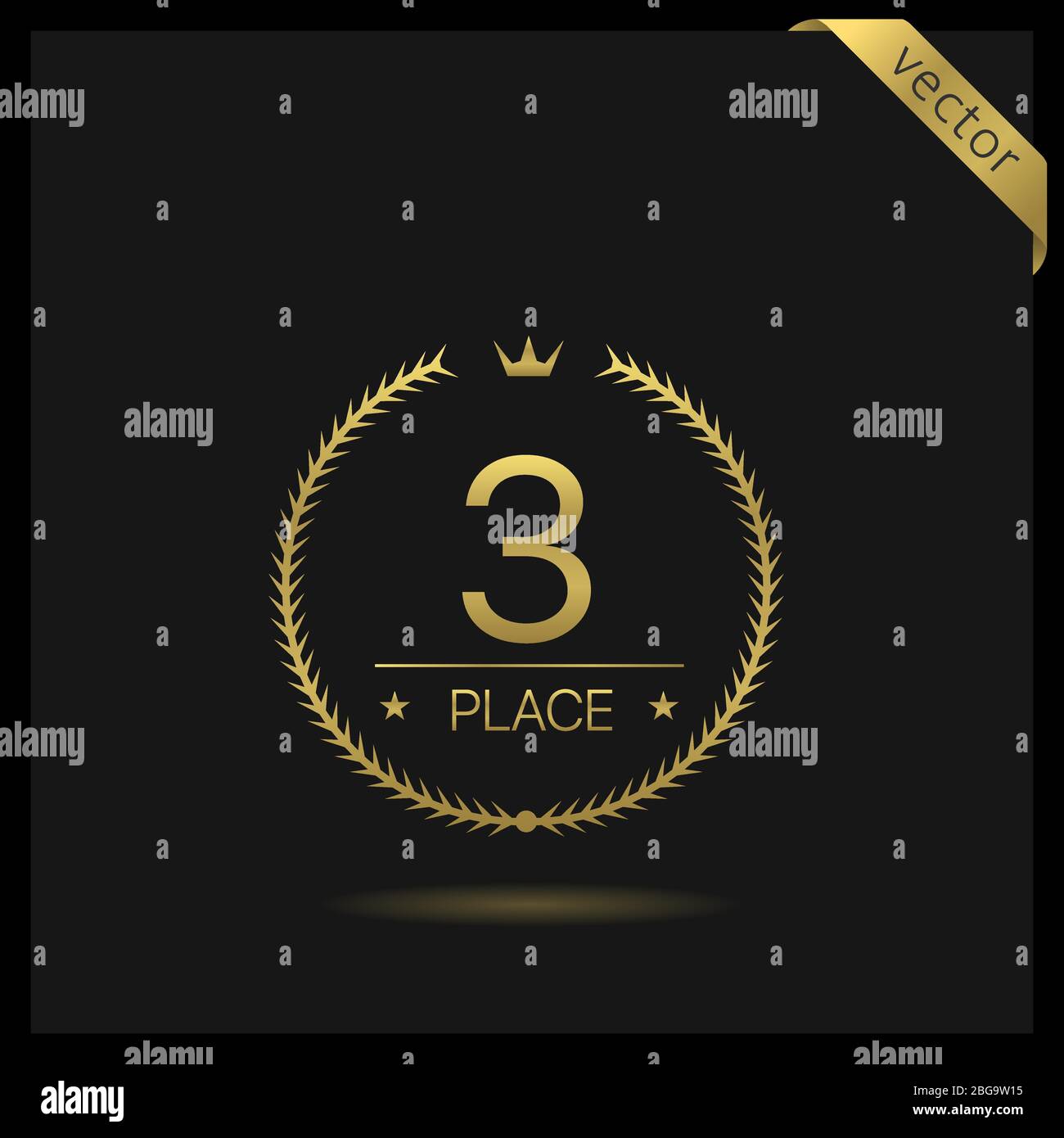 Third place ribbon Stock Vector Images - Alamy