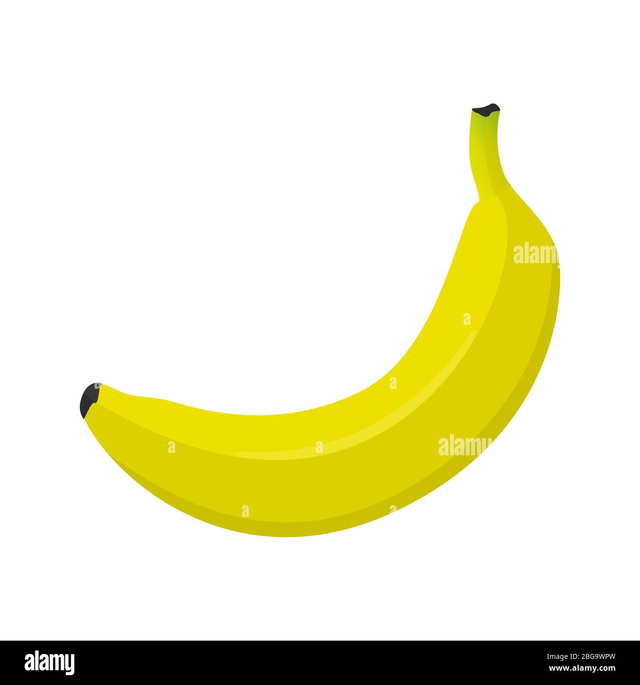Fresh banana isolated on white background, vector illustration in flat ...