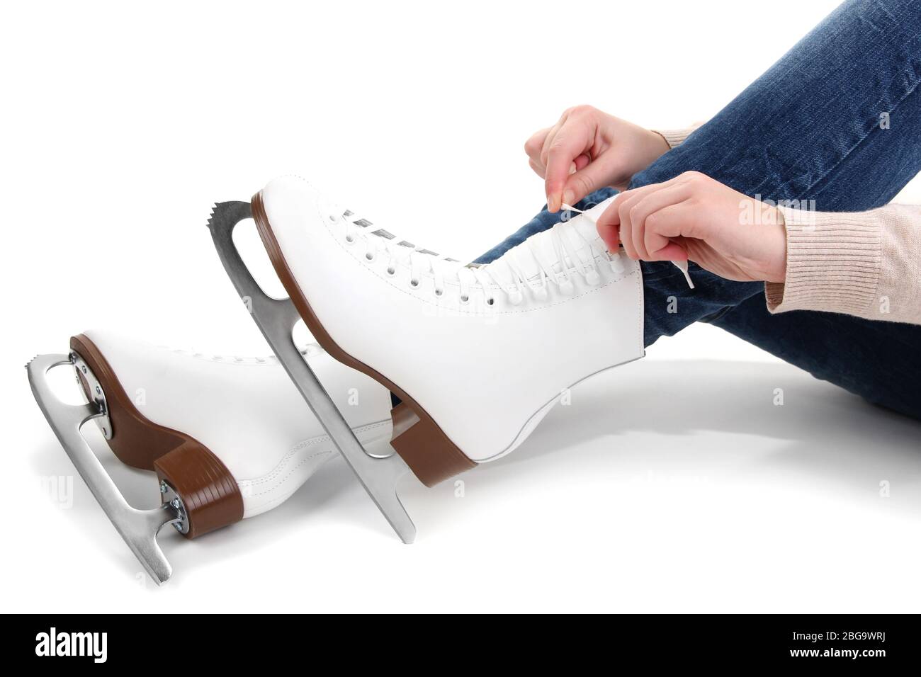 Skater wearing skates isolated on white Stock Photo - Alamy