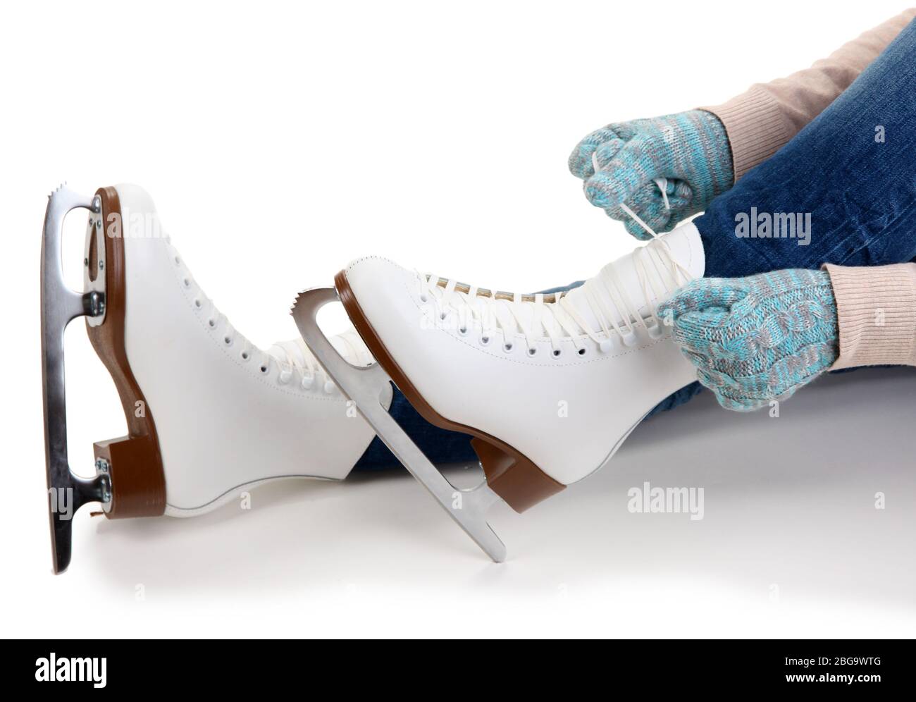 Skater wearing skates isolated on white Stock Photo - Alamy
