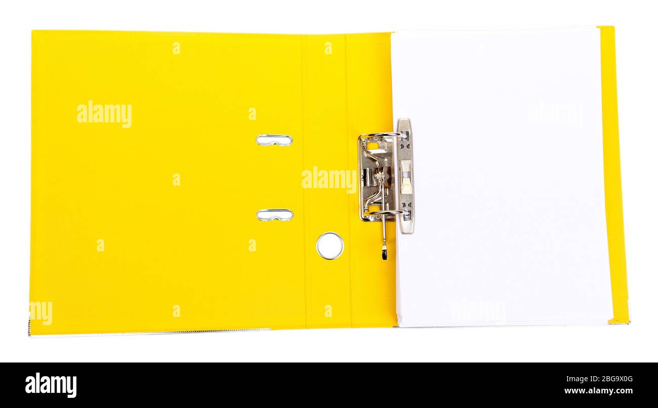 Open file folder isolated on white Stock Photo - Alamy