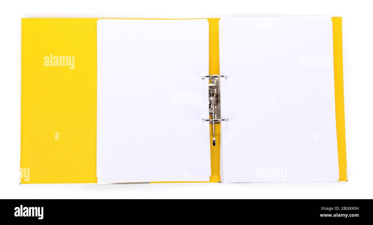 Open file folder isolated on white Stock Photo - Alamy