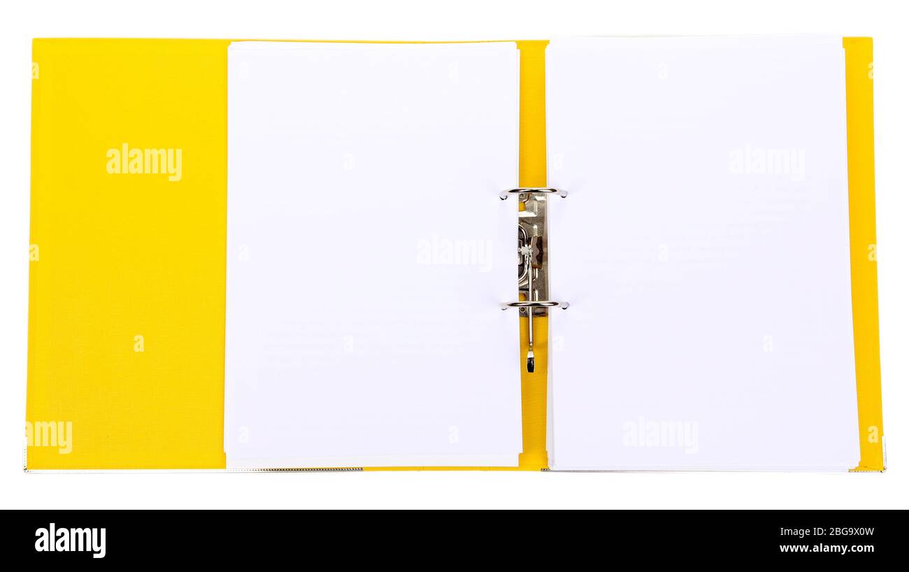 Open file folder isolated on white Stock Photo - Alamy