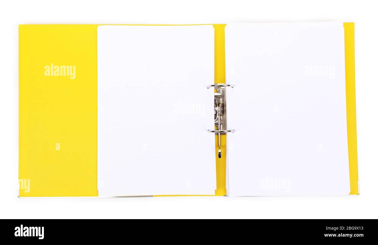 Open file folder isolated on white Stock Photo - Alamy