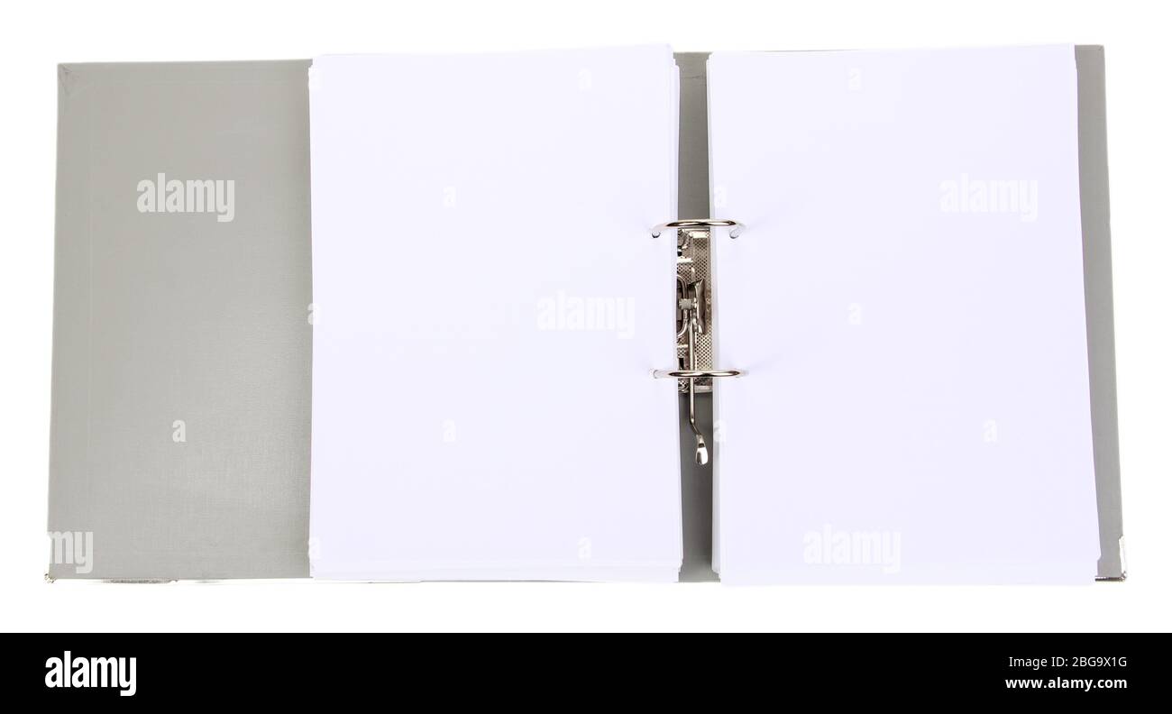Open file folder isolated on white Stock Photo - Alamy