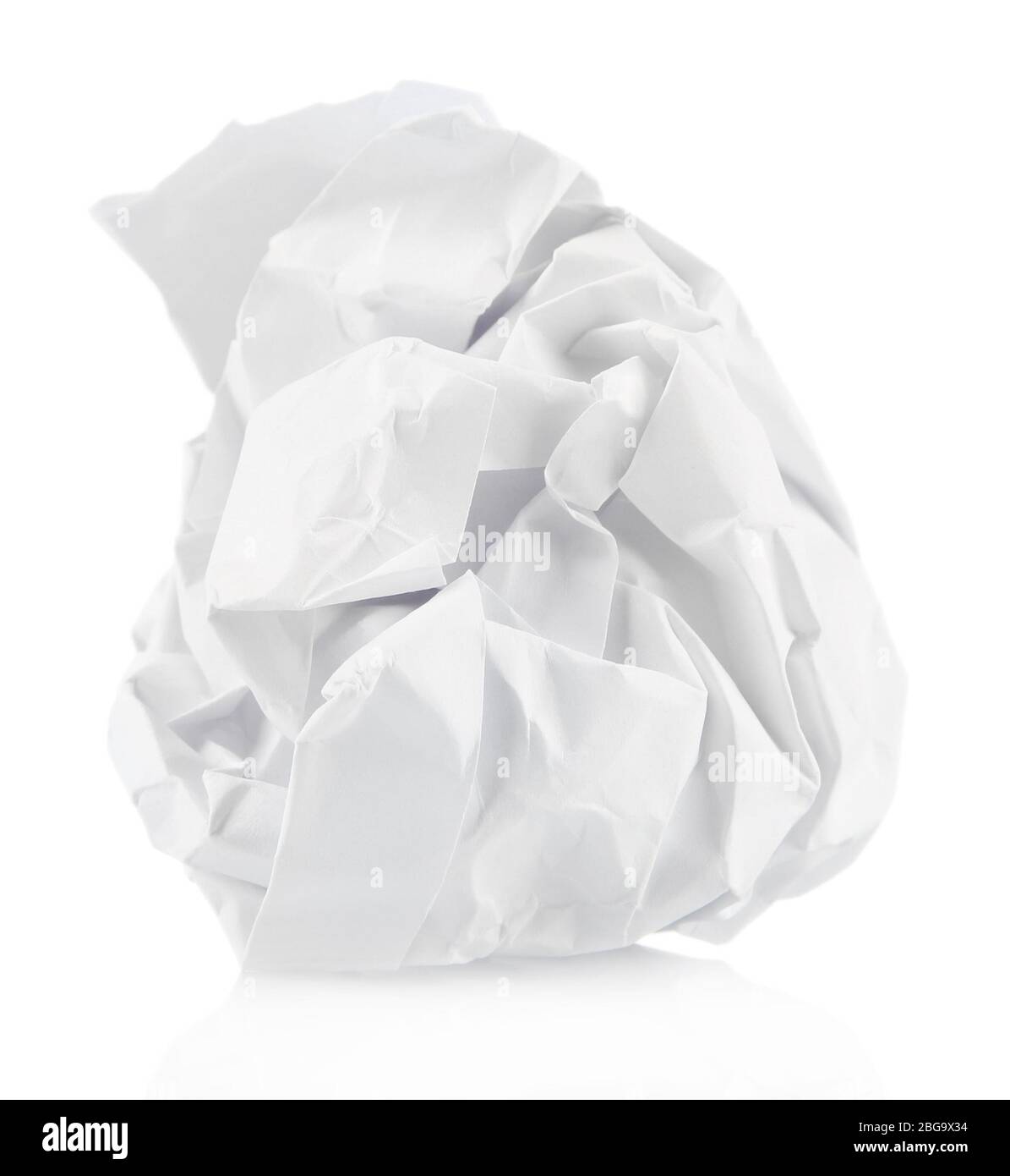 Crumpled paper ball isolated on white Stock Photo - Alamy