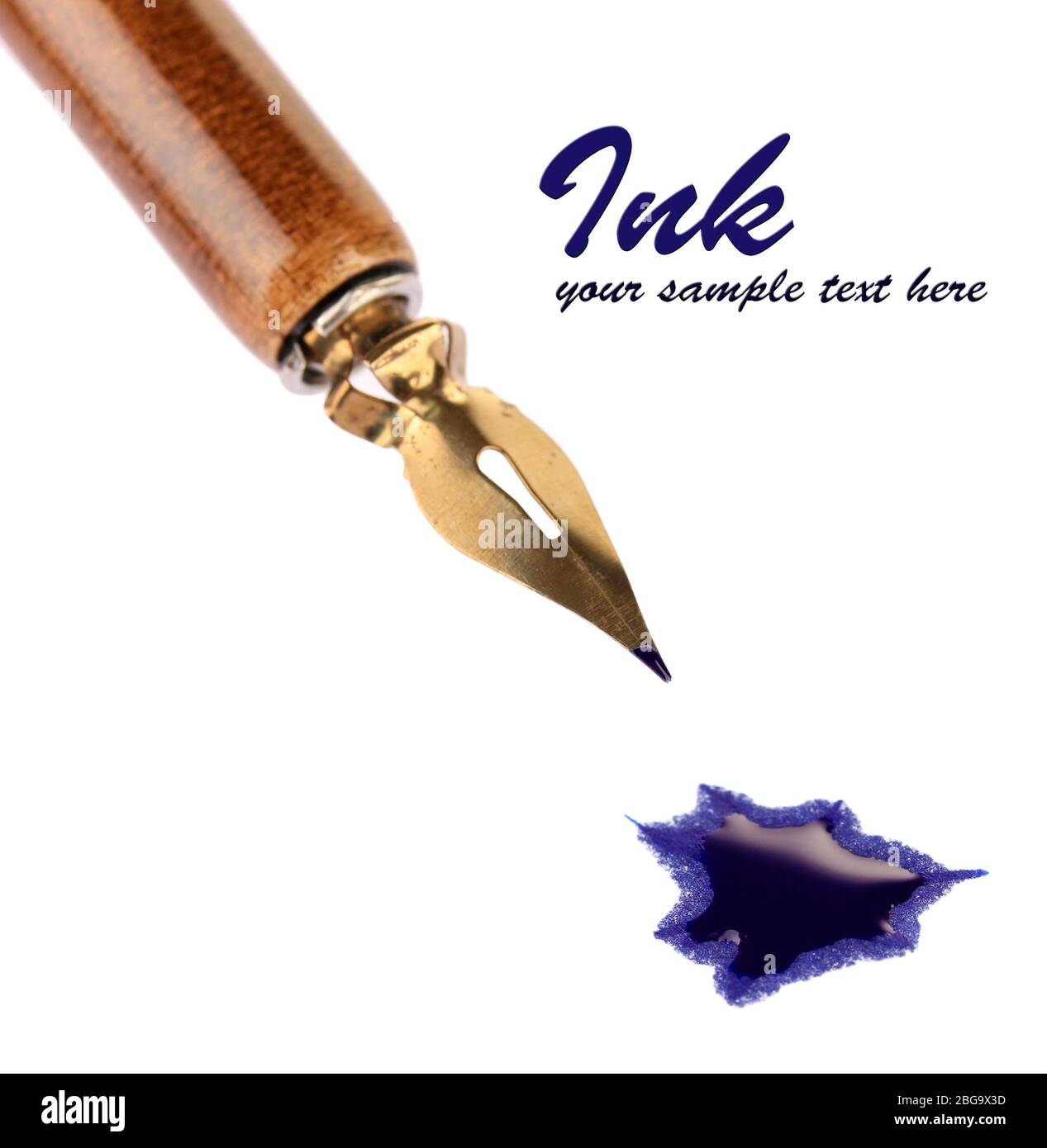 Pen and ink blot, isolated on white Stock Photo - Alamy