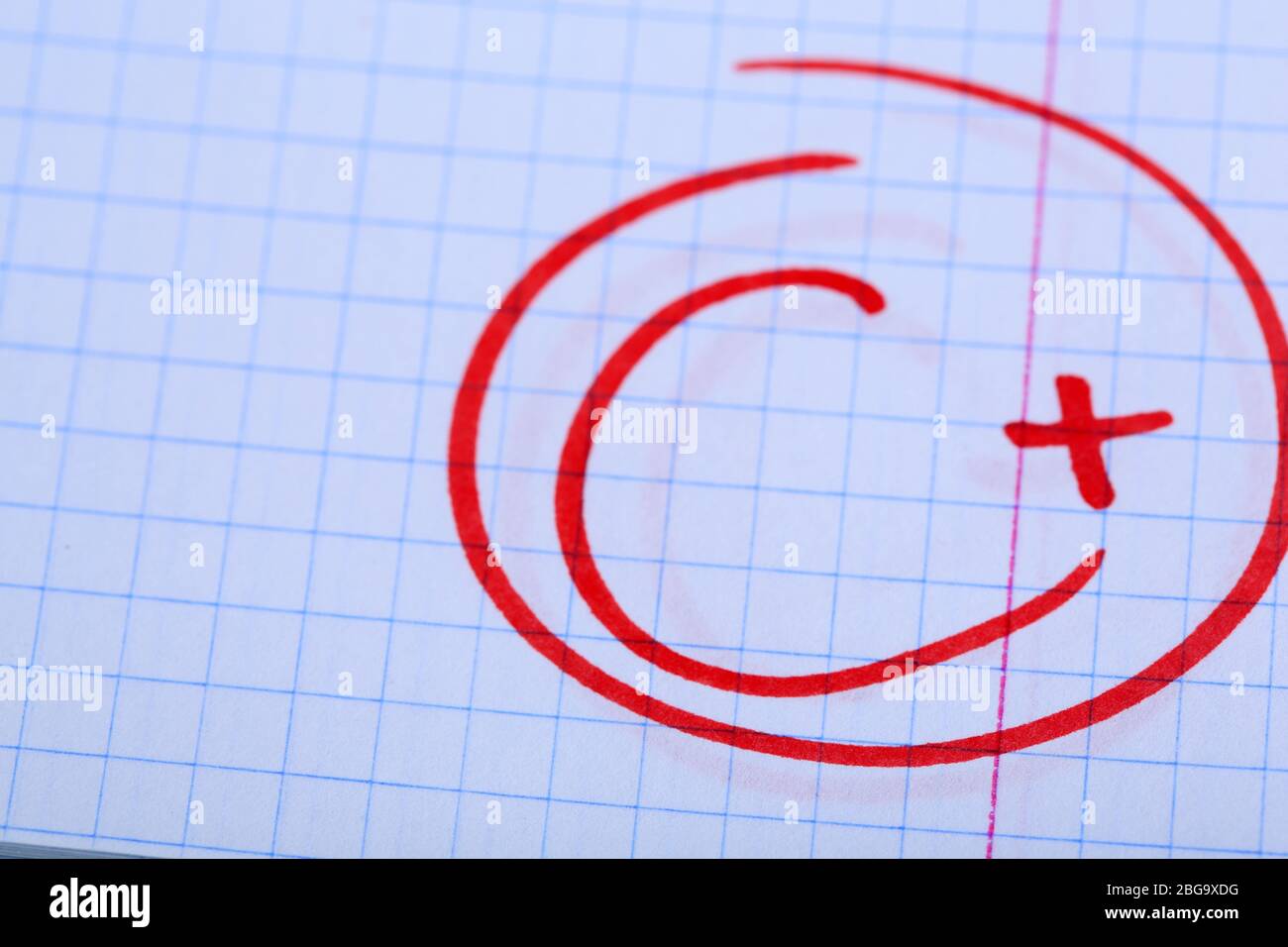 Grade C+ written on an exam paper Stock Photo - Alamy