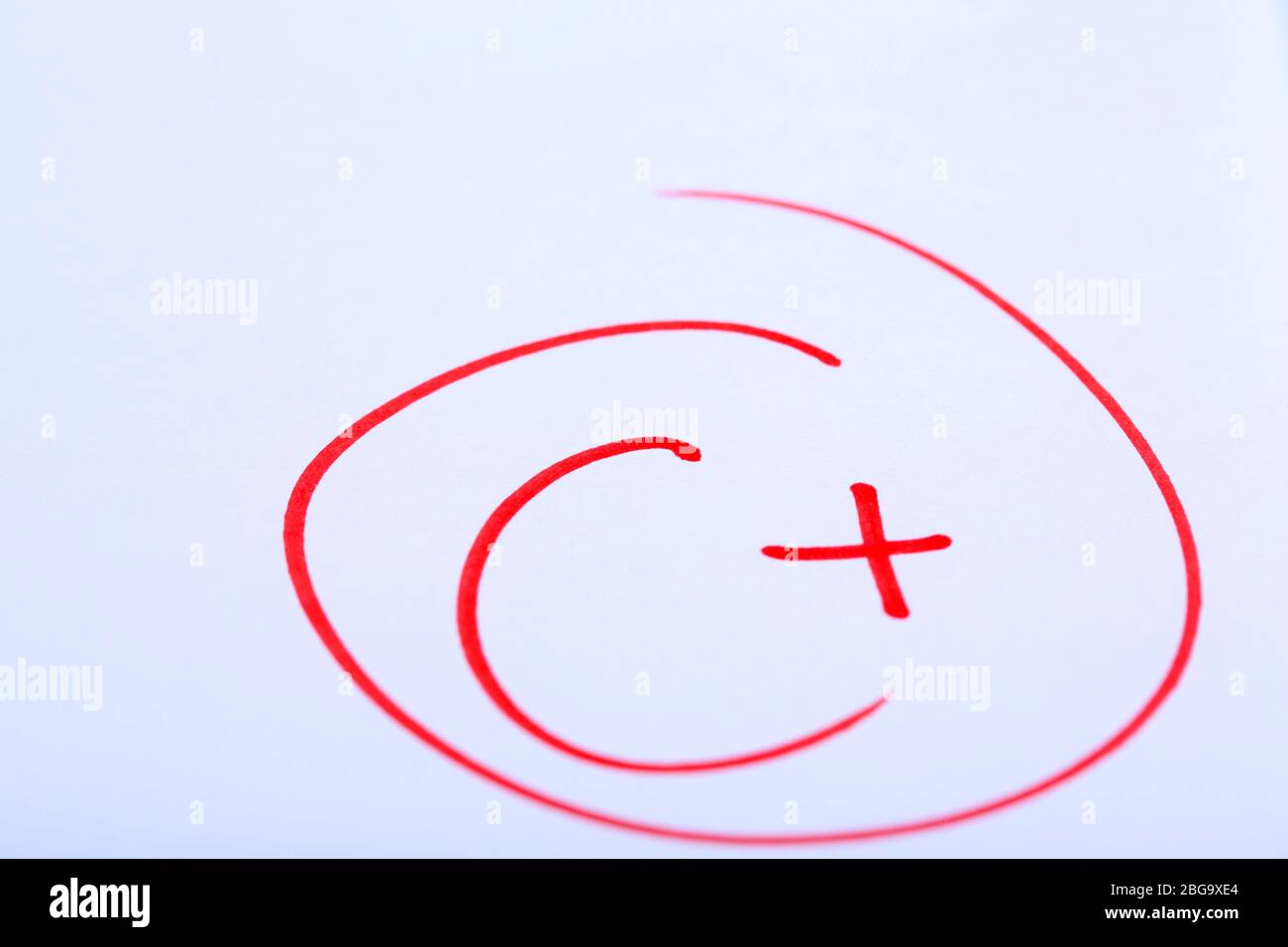 Grade C+ written on an exam paper Stock Photo - Alamy