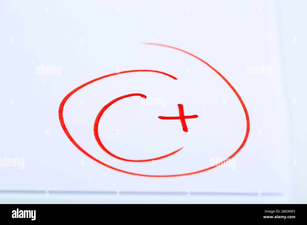 Grade C+ written on an exam paper Stock Photo - Alamy