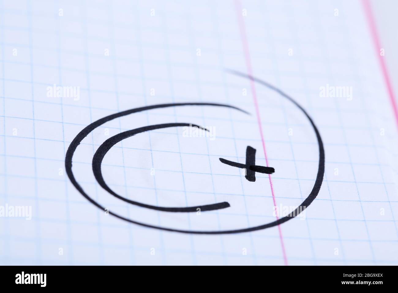 Grade C+ written on an exam paper Stock Photo - Alamy