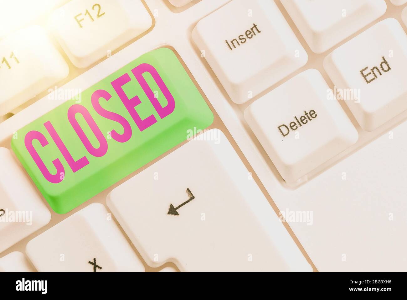 Writing note showing Closed. Business concept for Finished and ...