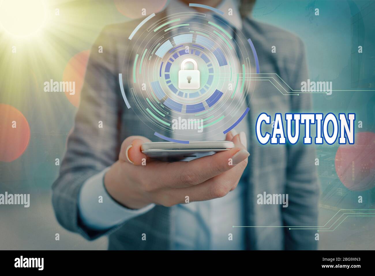 Conceptual hand writing showing Caution. Concept meaning Care taken to ...