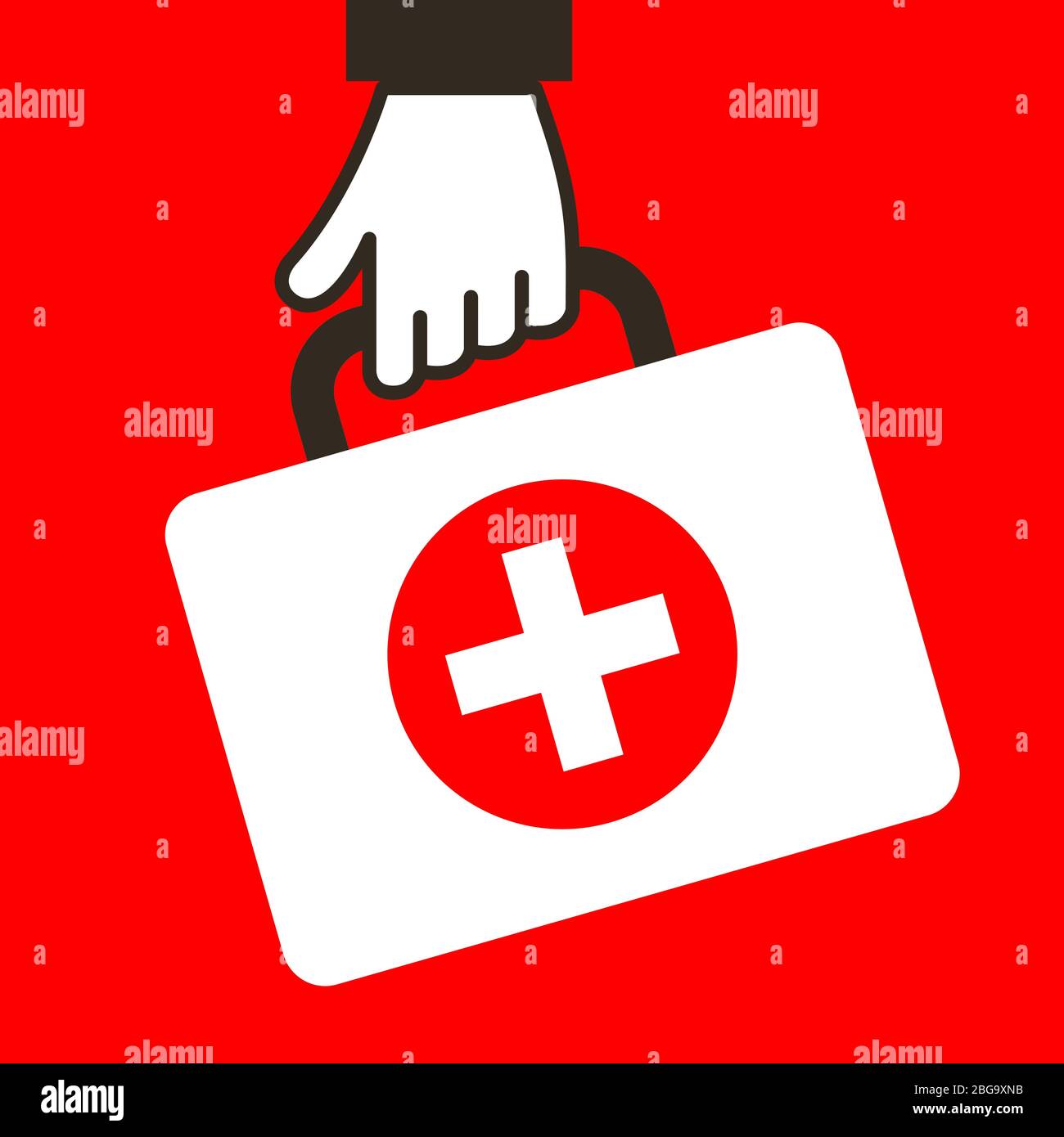 Hand keep virus first aid help kit box icon Stock Vector Image & Art ...
