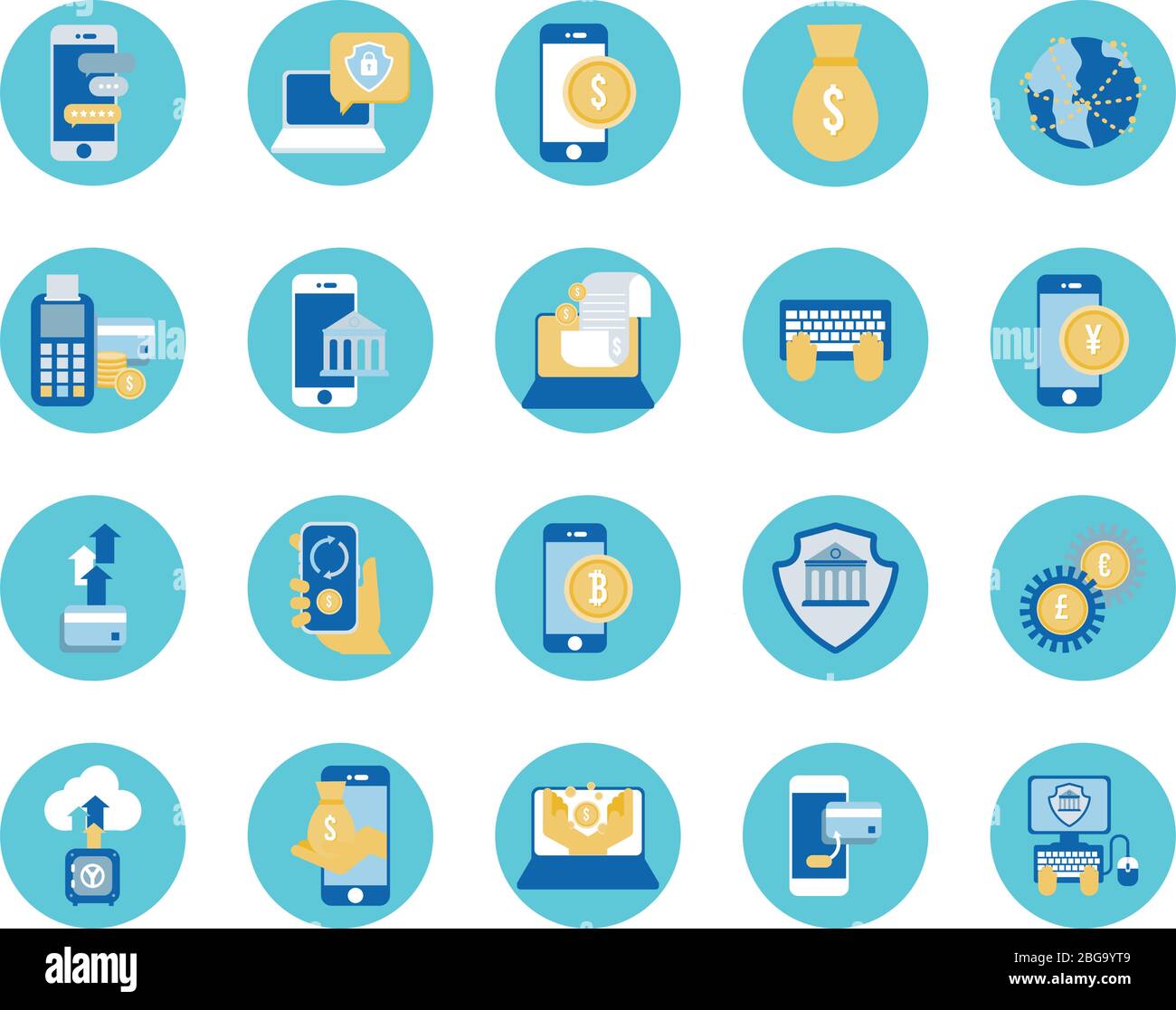 bundle of banking online set icons Stock Vector Image & Art - Alamy