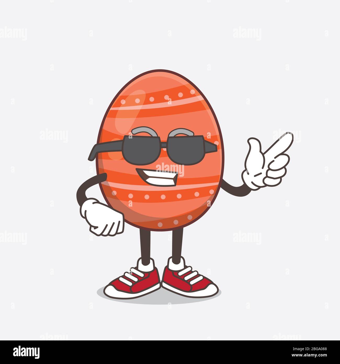 An illustration of Easter Egg cartoon mascot character wearing black ...