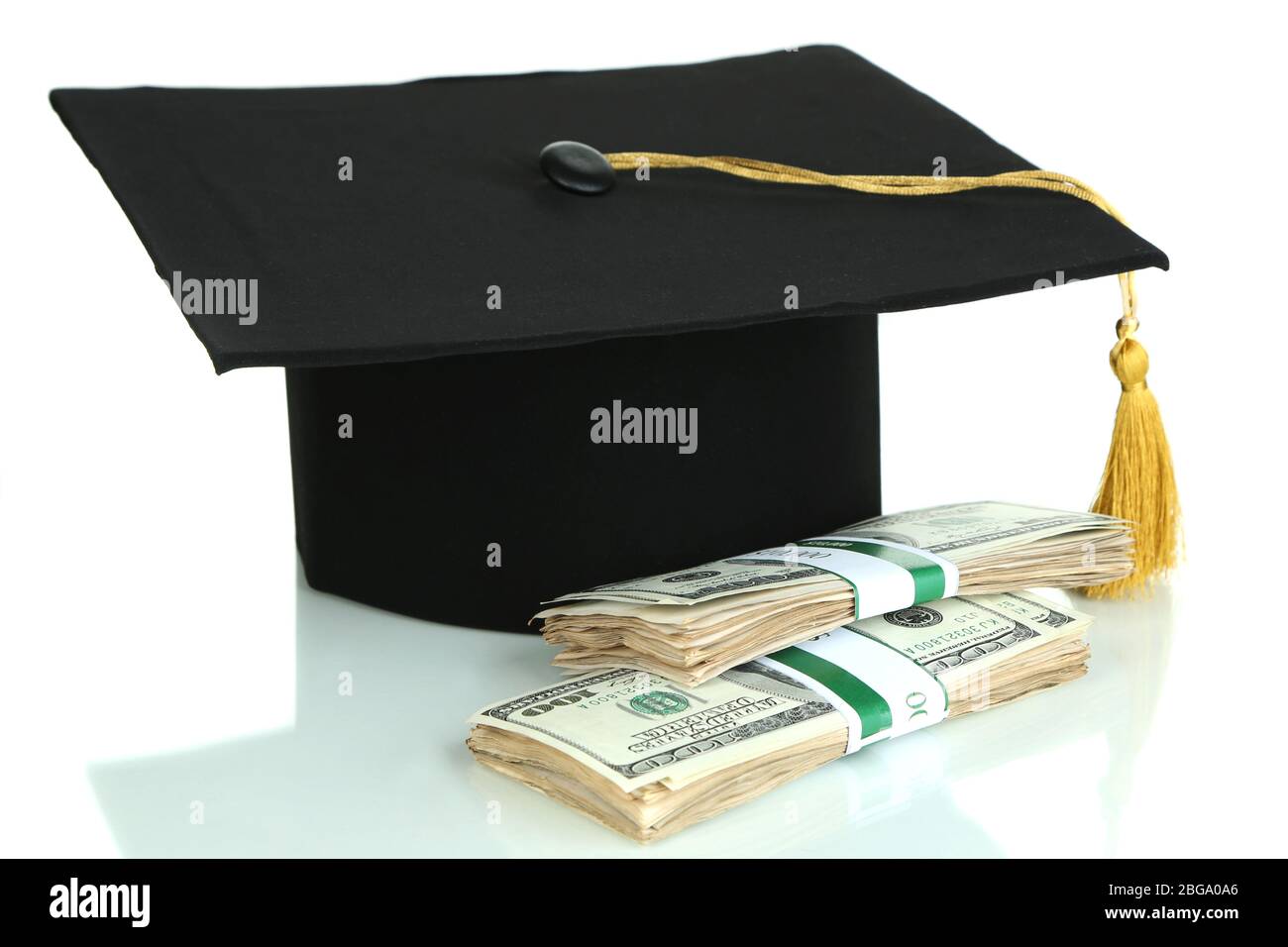 Money for graduation or training isolated on white Stock Photo - Alamy