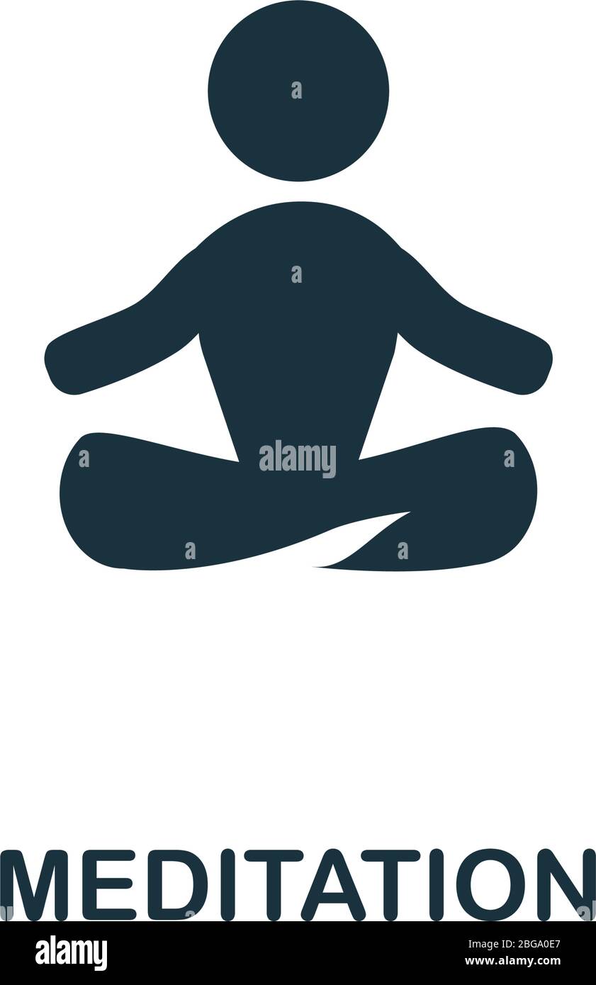 Meditation icon. Simple illustration from biohacking collection ...