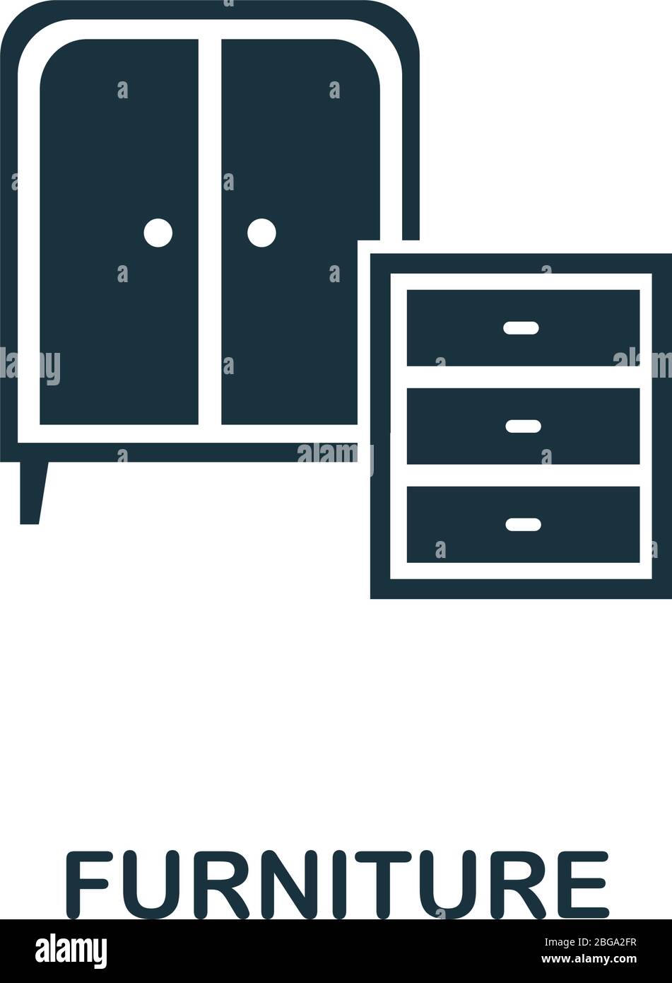 Furniture icon. Simple line element Furniture symbol for templates, web ...