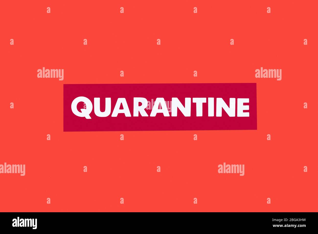 top view of quarantine lettering isolated on red Stock Photo - Alamy