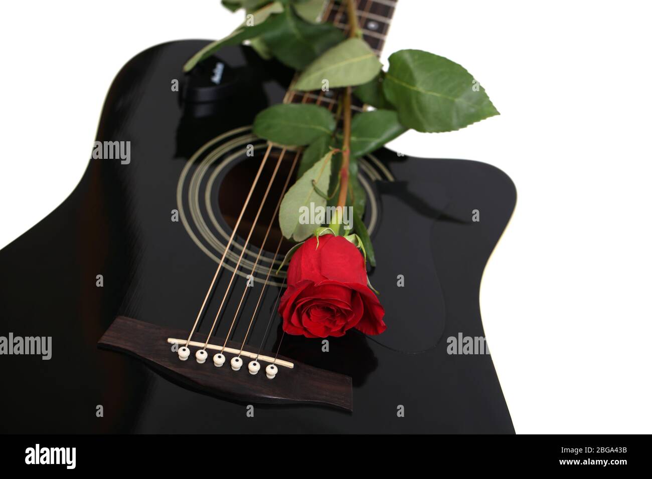 Red acoustic guitar red rose hi-res stock photography and images - Alamy