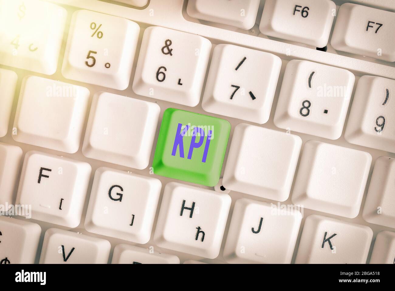 Text sign showing Kpi. Business photo showcasing Evaluate the success ...