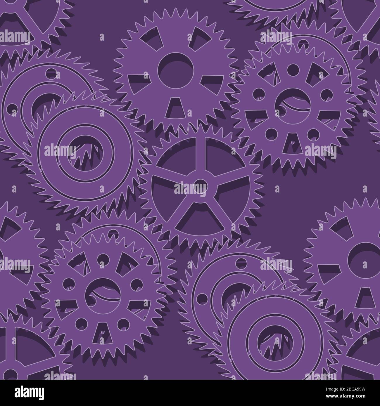 seamless pattern with various gears on a purple background. Vector image Stock Vector Image ...