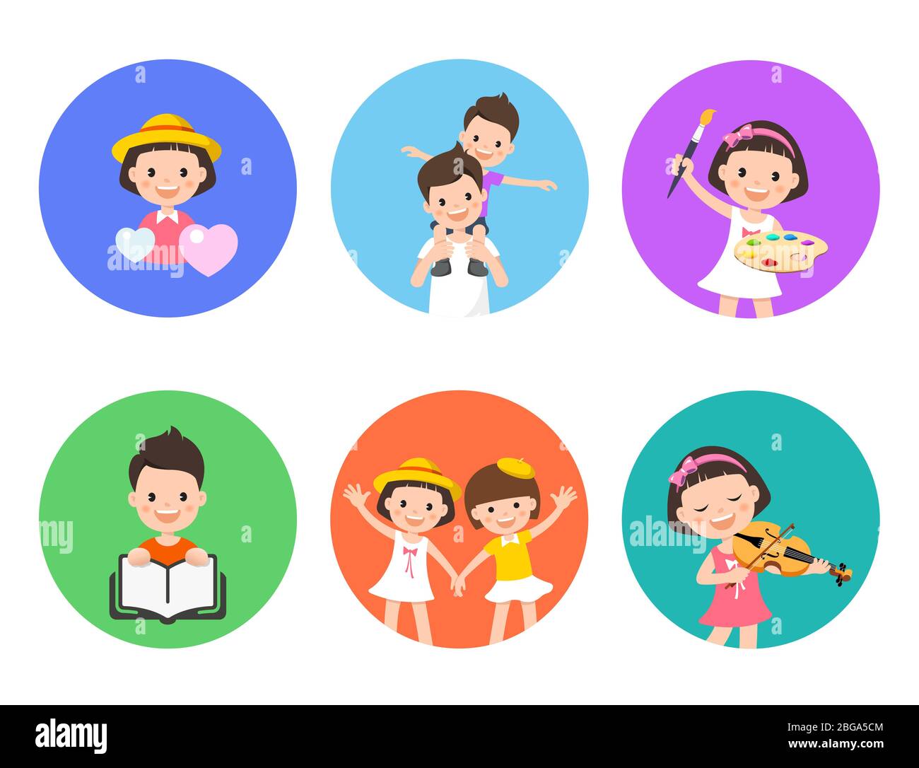 Child Education Vector. Happy Childrens Activity Stock Vector Image ...