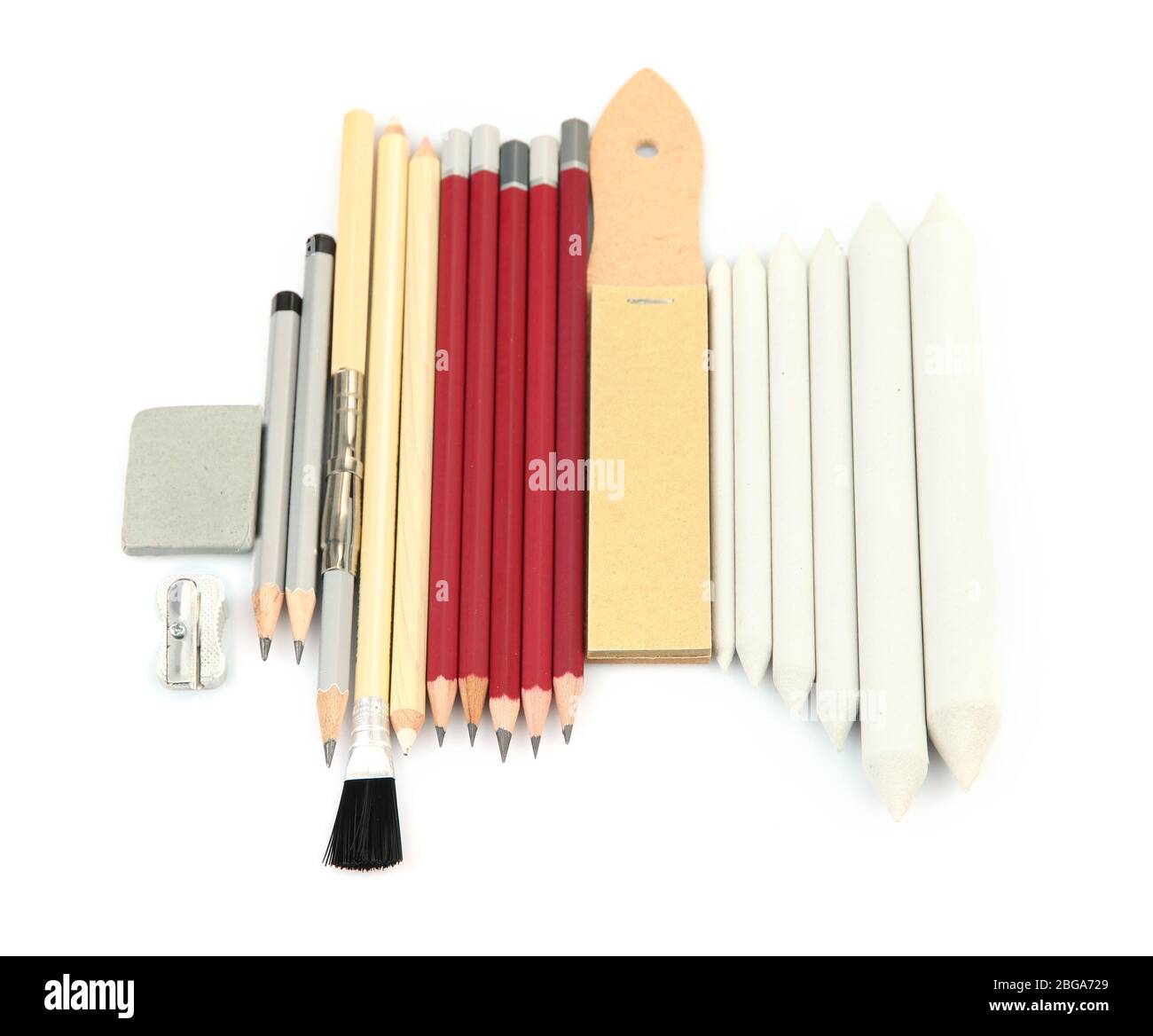 Professional art materials, isolated on white Stock Photo - Alamy