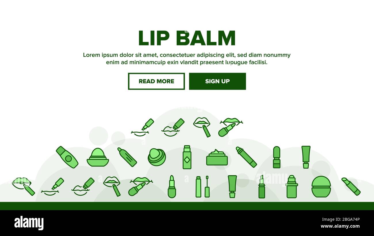Lip Balm Cosmetic Landing Header Vector Stock Vector Image & Art - Alamy