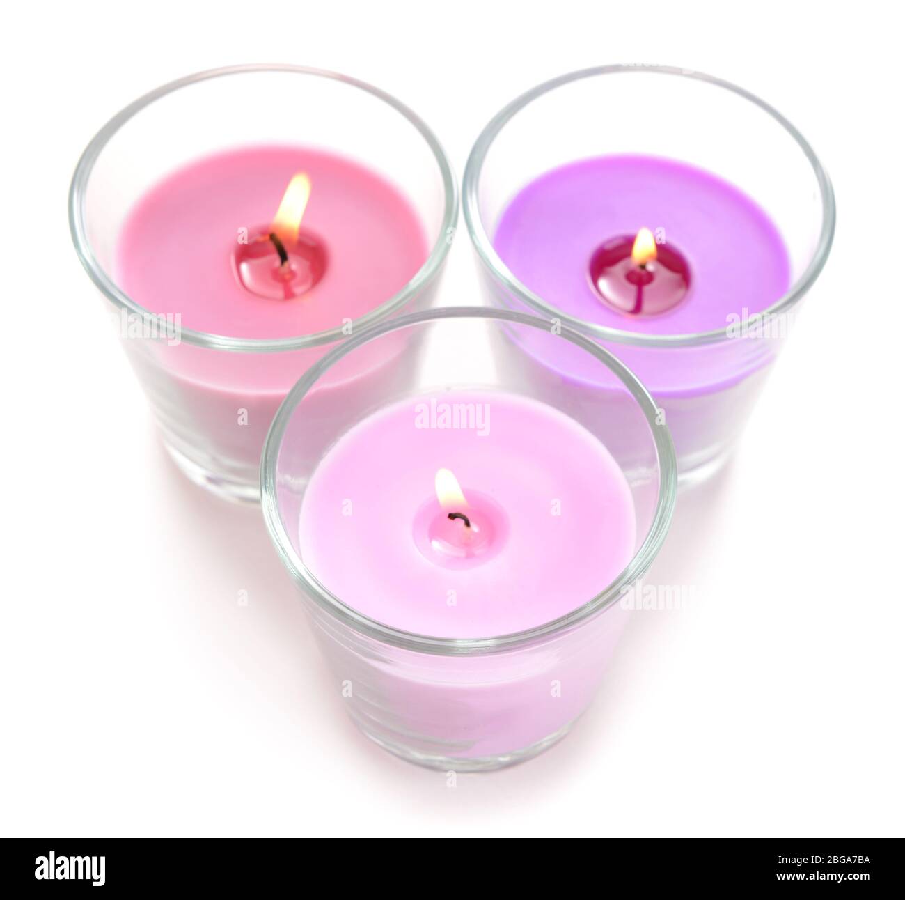 Beautiful colorful candles isolated on white Stock Photo - Alamy