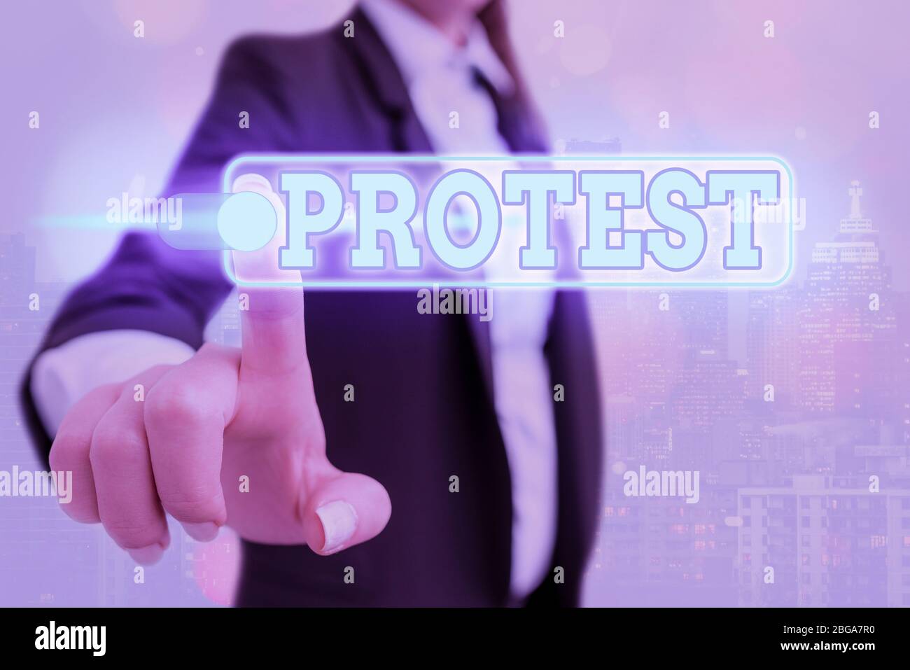 Conceptual hand writing showing Protest. Concept meaning An action ...