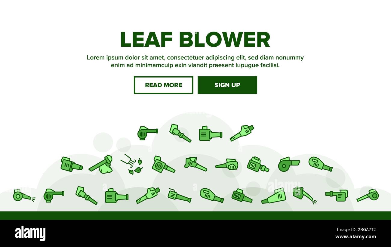 Leaf Blower Equipment Landing Header Vector Stock Vector Image & Art ...