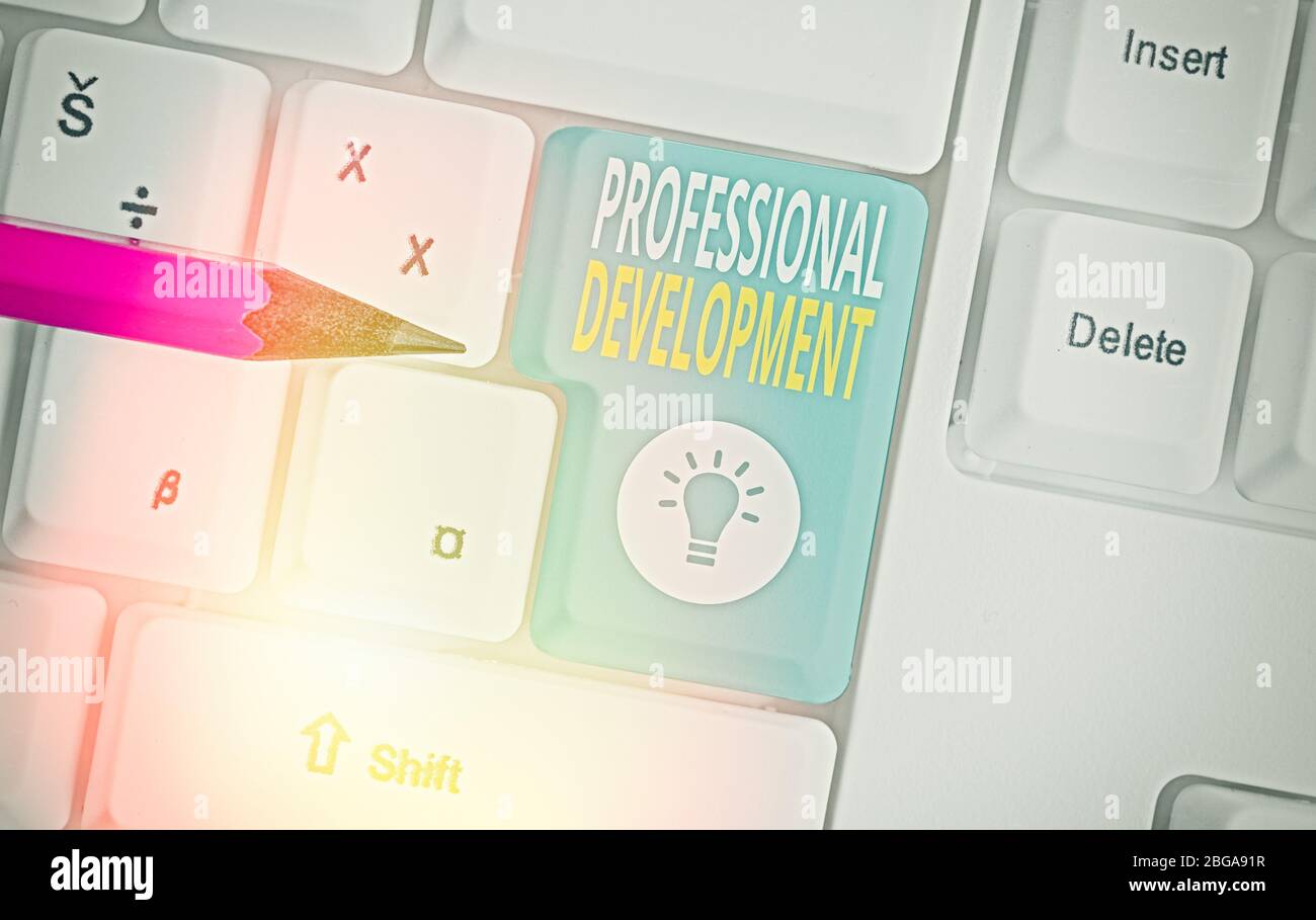 Text sign showing Professional Development. Business photo showcasing ...